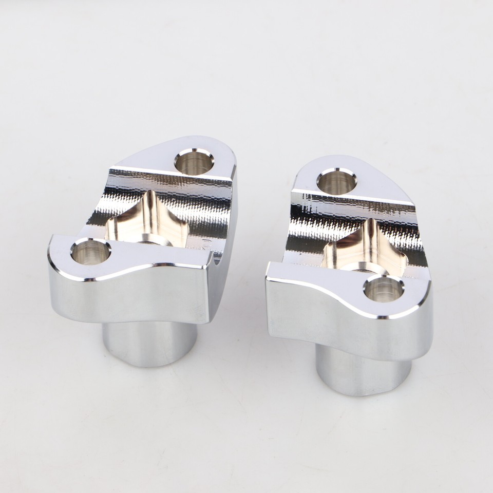 Chrome 1 1/2" Tall Handlebar Risers For Harley Fat Boy Heritage Softail ...