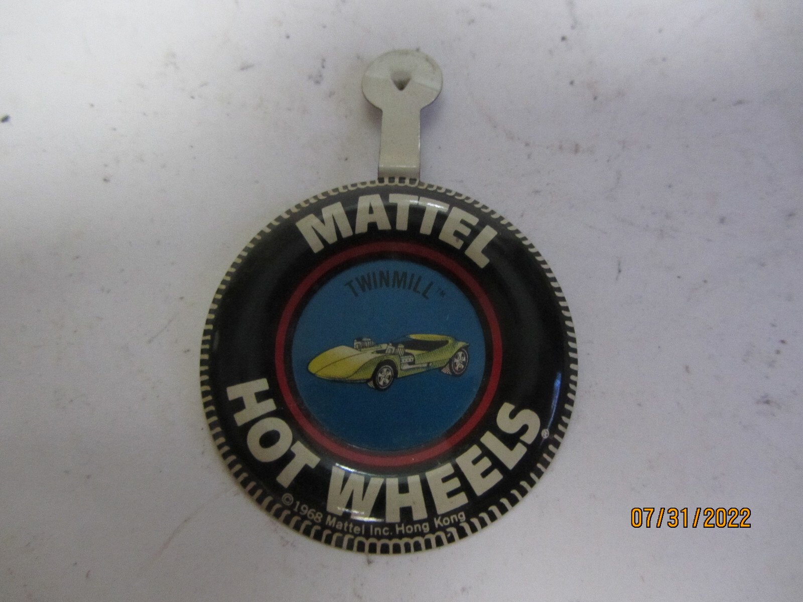 Vintage 1968 Mattel Hot Wheels Redline TWINMILL Metal Tab Pin Button ...
