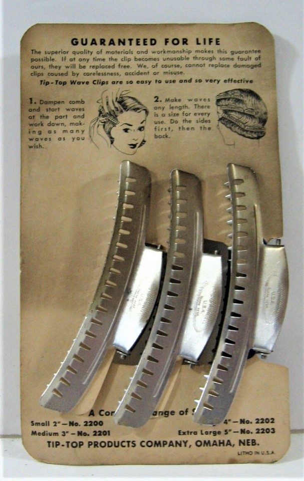Vintage Tip Top Wave Clips On Disp Card Tip Top Prod Omaha Neb Old ...