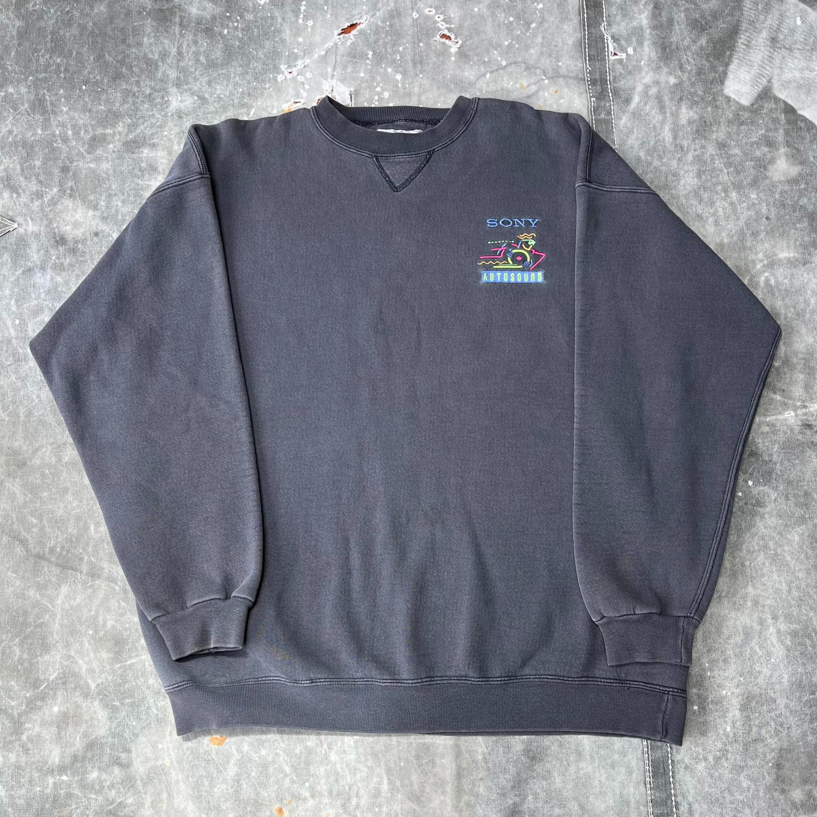 Rare Vintage Sony Autosound Faded Embroidered Sweatsh… - Gem