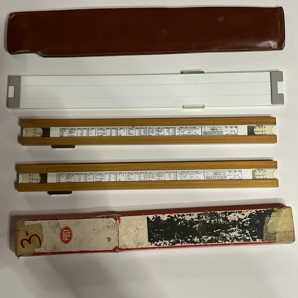 Vintage Drafting Engineering Slide Rule Lot of 3 w/ Cases, Post ...