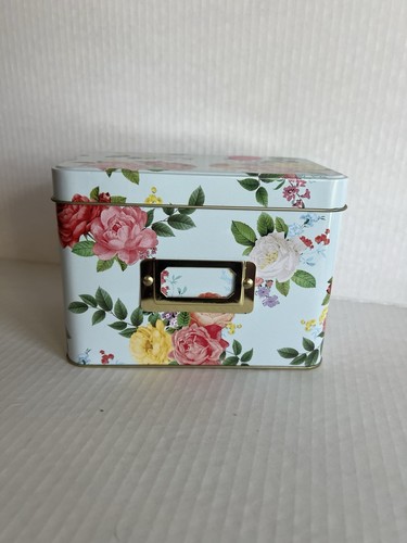 The Paper Studio Floral Metal Recipe Box | eBay