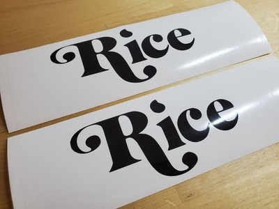 Rice hydro Decals Stickers (2) 6" Gloss black fast USA | eBay