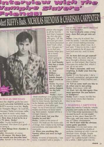 Nicholas Brendan Charisma Carpenter teen magazine pinup clipping Buffy ...