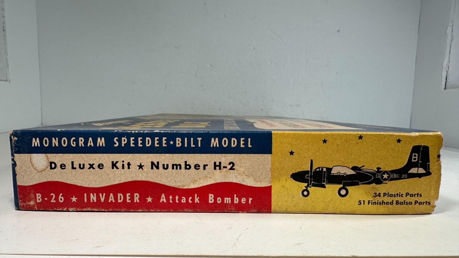 Monogram Speedee Bilt H-2 DeLuxe B-26 Invader Bomber Balsa Wood ...