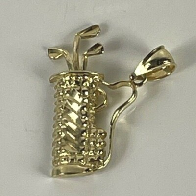 14K Yellow Gold Golf Club Pendant/Charm | eBay
