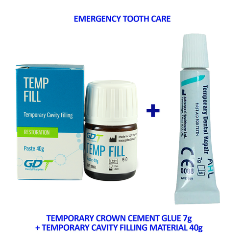 Emergency First Aid Temporary Dental Crown Cement 7g + Filling Material ...