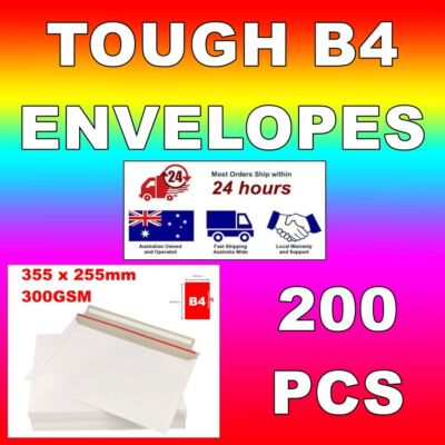 200pcs 355mm x 255mm B4 Cardboard Envelopes Tough Mailers White 200 ...