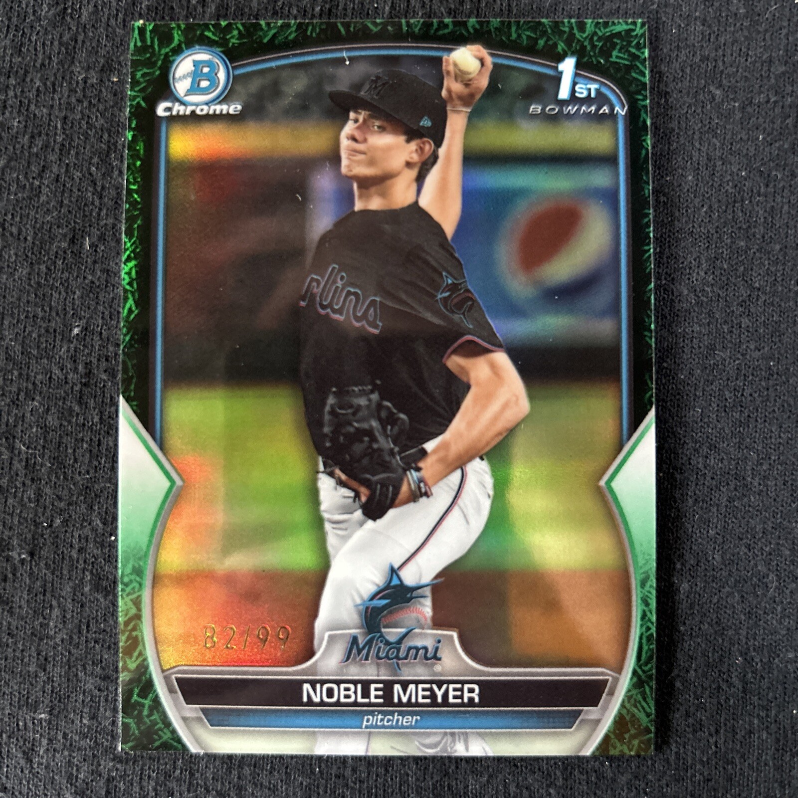 2023 Bowman Chrome Noble Meyer Green Grass Refractor 82/99 | eBay