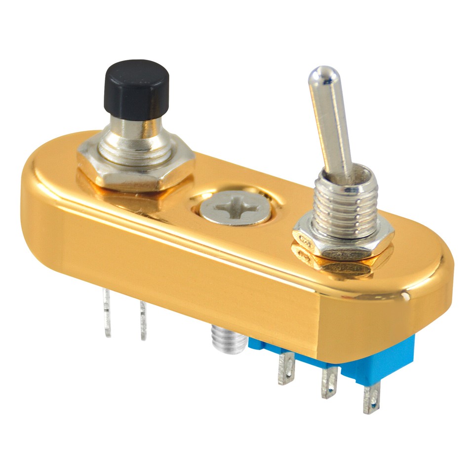 Mini Control Toggle Push Gold Switch ON/OFF Button For Universal 1 ...