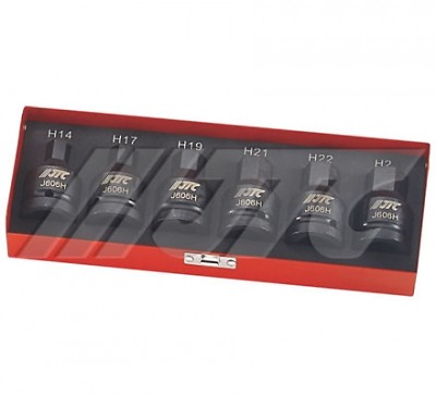 3/4" 6PCS (H14, H17, H19, H21, H22, H24)IMPACT HEX SOCKET SET, JTC ...