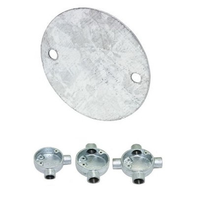 Galvanised Round Conduit Cover Lid In galvanised Steel Junction Boxes ...