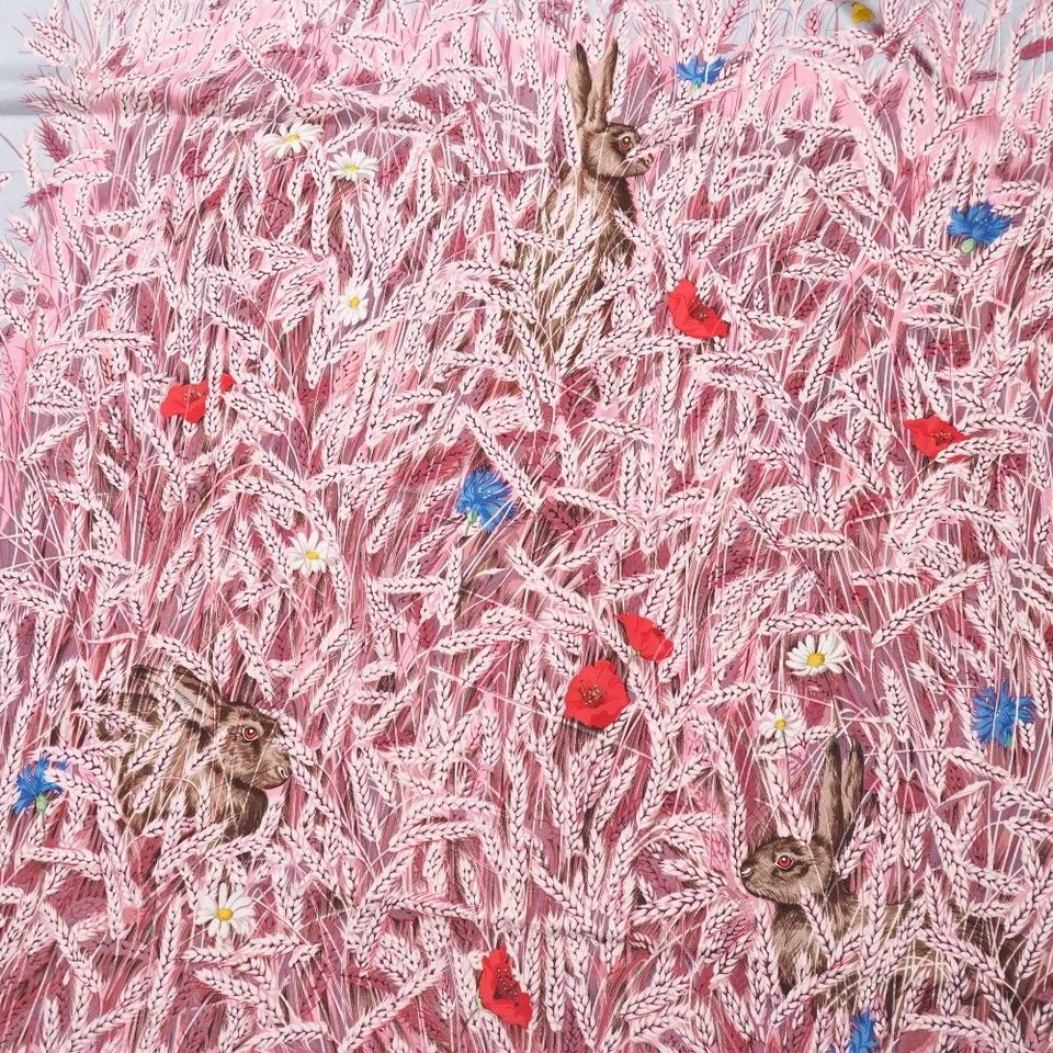 Excellent Condition HERMES LAPINS DANS UN CHAMP DE Scarf Carre 90 ...