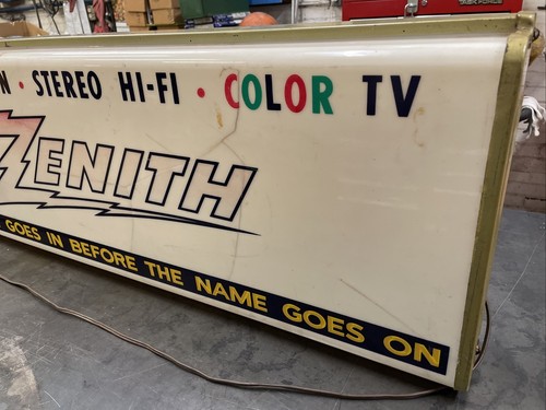 Vintage Zenith Advertising Retro Light Lighted Sign Radio Television ...