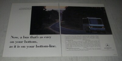 1990 Mercedes-Benz Speedliner Bus Ad - as easy on your bottom | eBay
