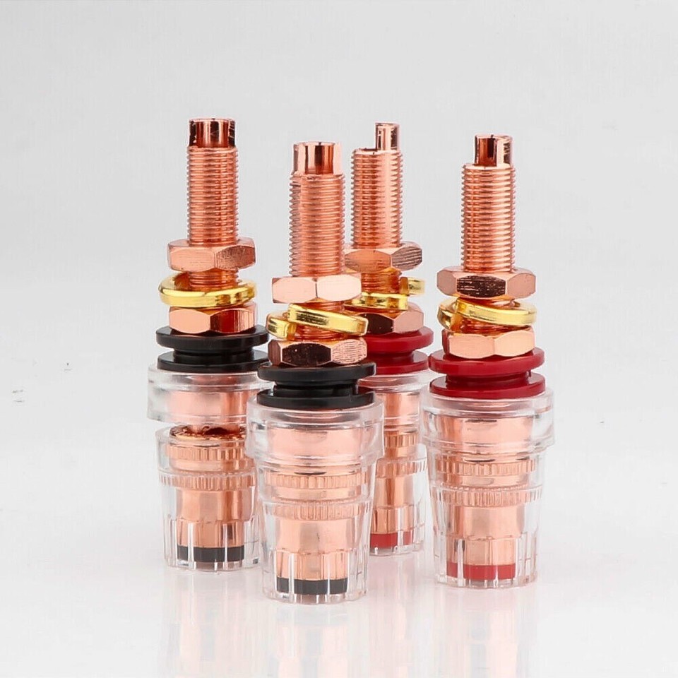 4Pcs Pure Copper Binding Post Amplifier Speaker Banana Female Terminal ...