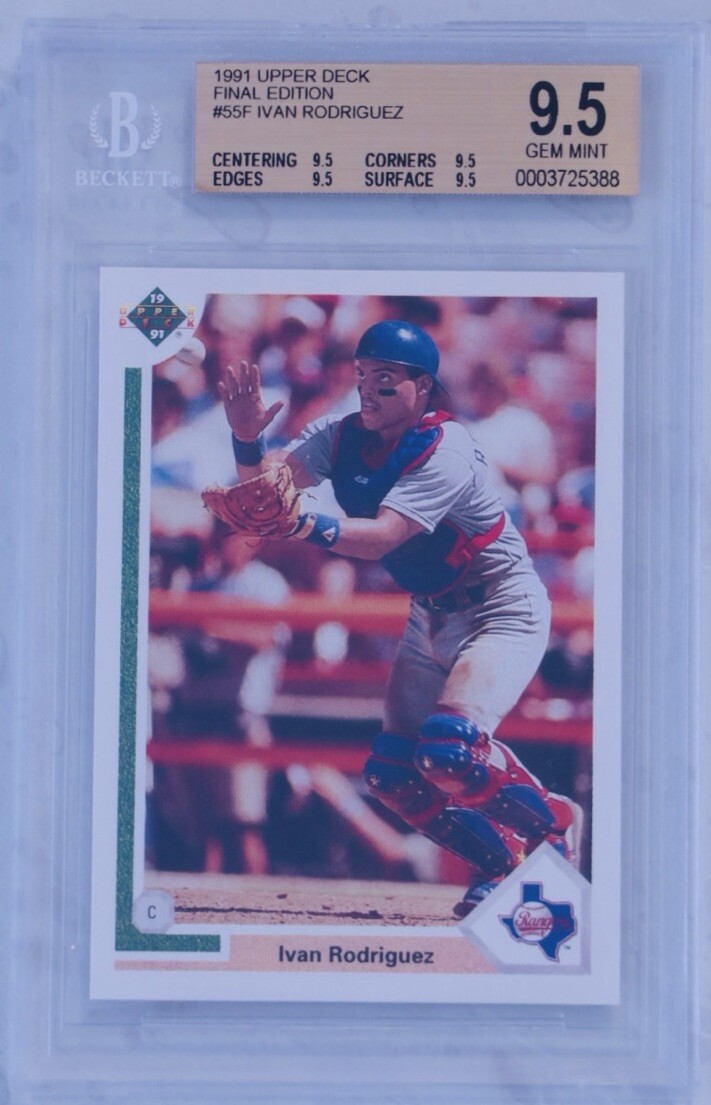 1991 Upper Deck Final Edition Ivan Rodriguez Rookie RC #55F BGS 9.5 GEM ...