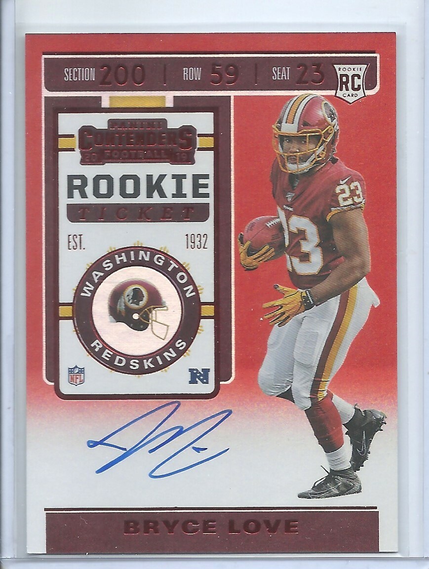 2019 PANINI CONTENDERS RC FOTL RED RPS VARIATION AUTO BRYCE LOVE ...