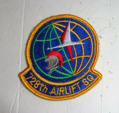 US AIR FORCE PATCH, 728TH AIR LIFT SQUADRON, YELLOW , WITH HOOK LOOP | eBay