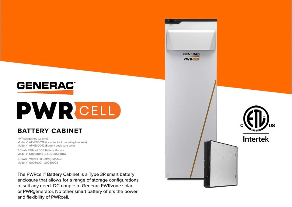 APKE00028 Generac PWRcell 3R Outdoor Rated Battery Enclosure and ...