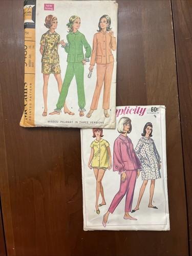 Vintage Pajama Sewing Patterns Lot UNCUT, McCalls 9480 & Simplicity 6278 | eBay