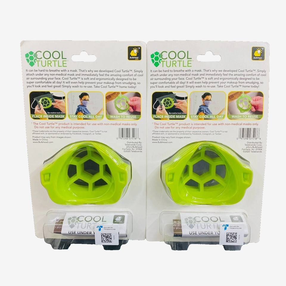 2-Pack Cool Turtle Mask Insert Breathable Washable Face Mask Support ...