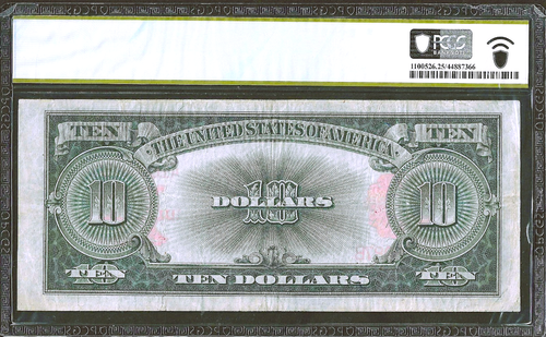 1923 $10 RED SEAL LEGAL TENDER "POKER CHIP" ~ FR 123 ~PCGS BANKNOTE ...