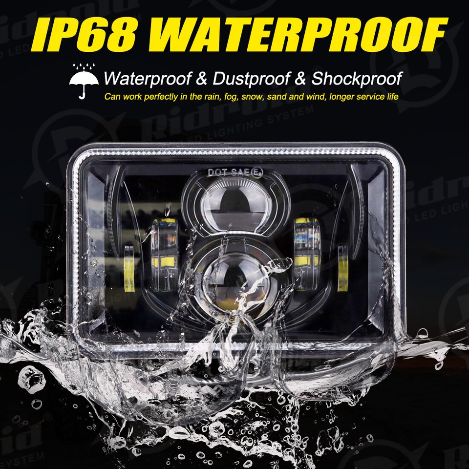 4x6 inch LED Headlight Projector High Low Sealed Beam For YAMAHA TW200 ...