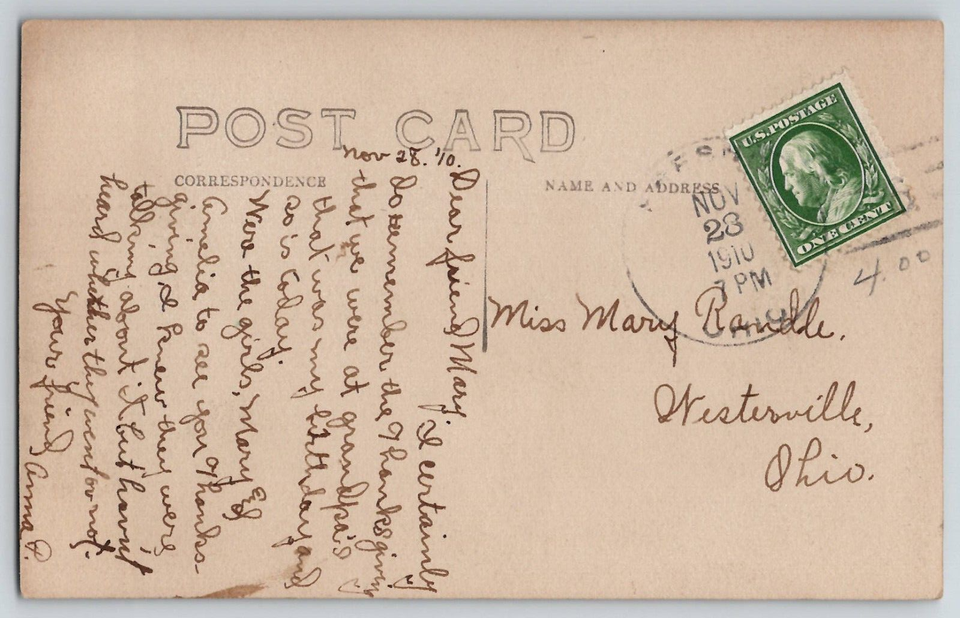 1910 Fresno OH East Main Street Coshocton County Ohio RPPC Photo ...