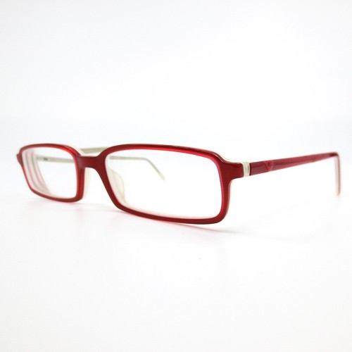 Emporio Armani 674 595 Eyeglasses Frames Red White Rectangular 49-17 ...