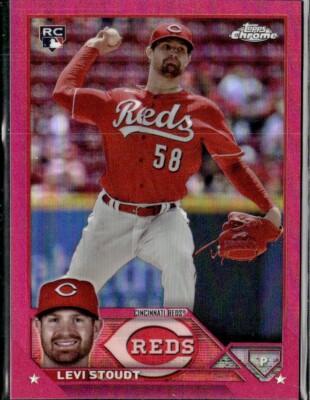 2023 Topps Chrome Magenta Refractor /399 Levi Stoudt Cincinnati Reds # ...