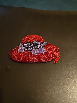 Red Hat Lady Vintage Beaded Change Purse | eBay