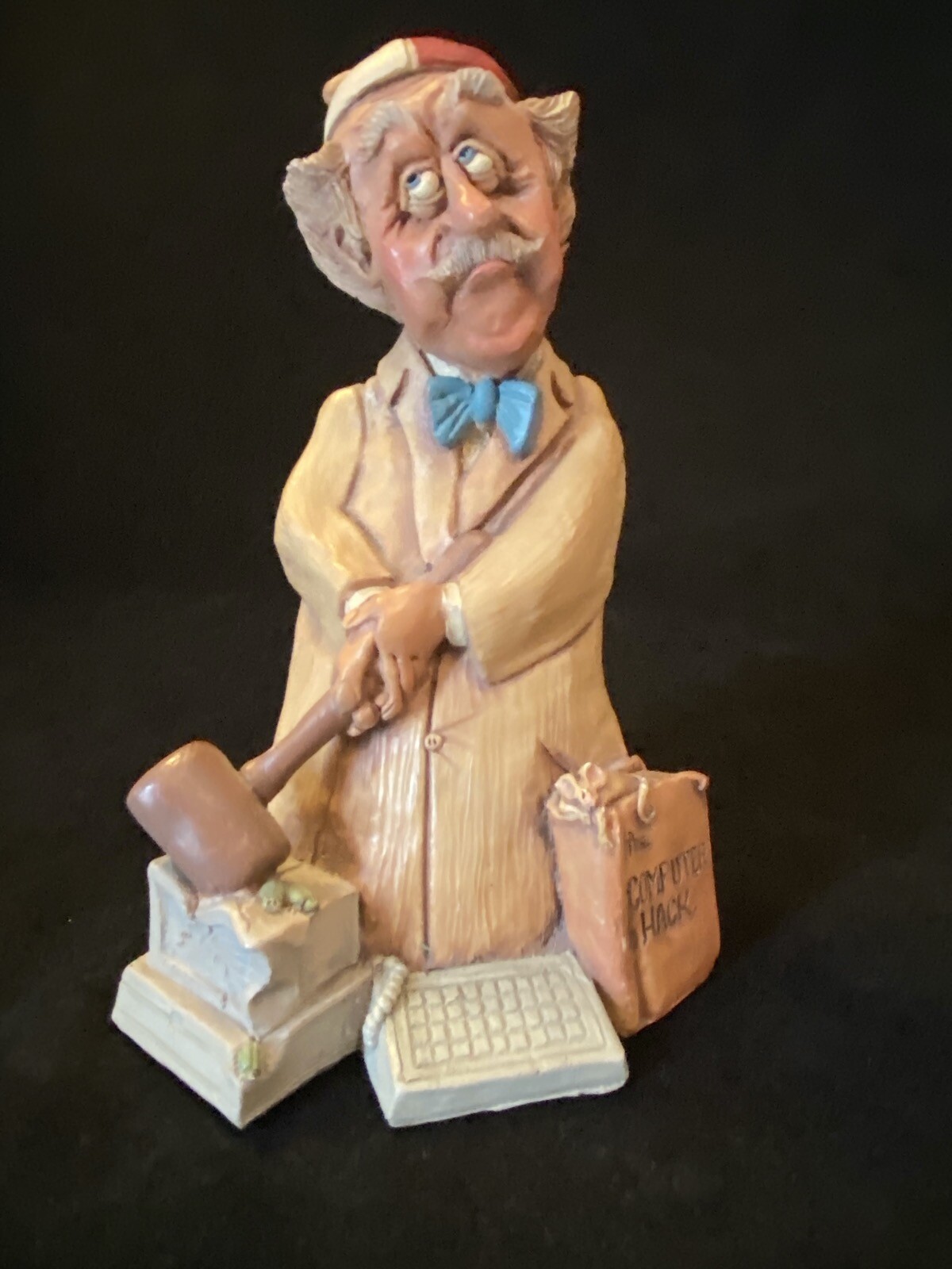 Vtg Frumps "Wiz" The Computer Hack Hacker Resin Sculpture Figure ...