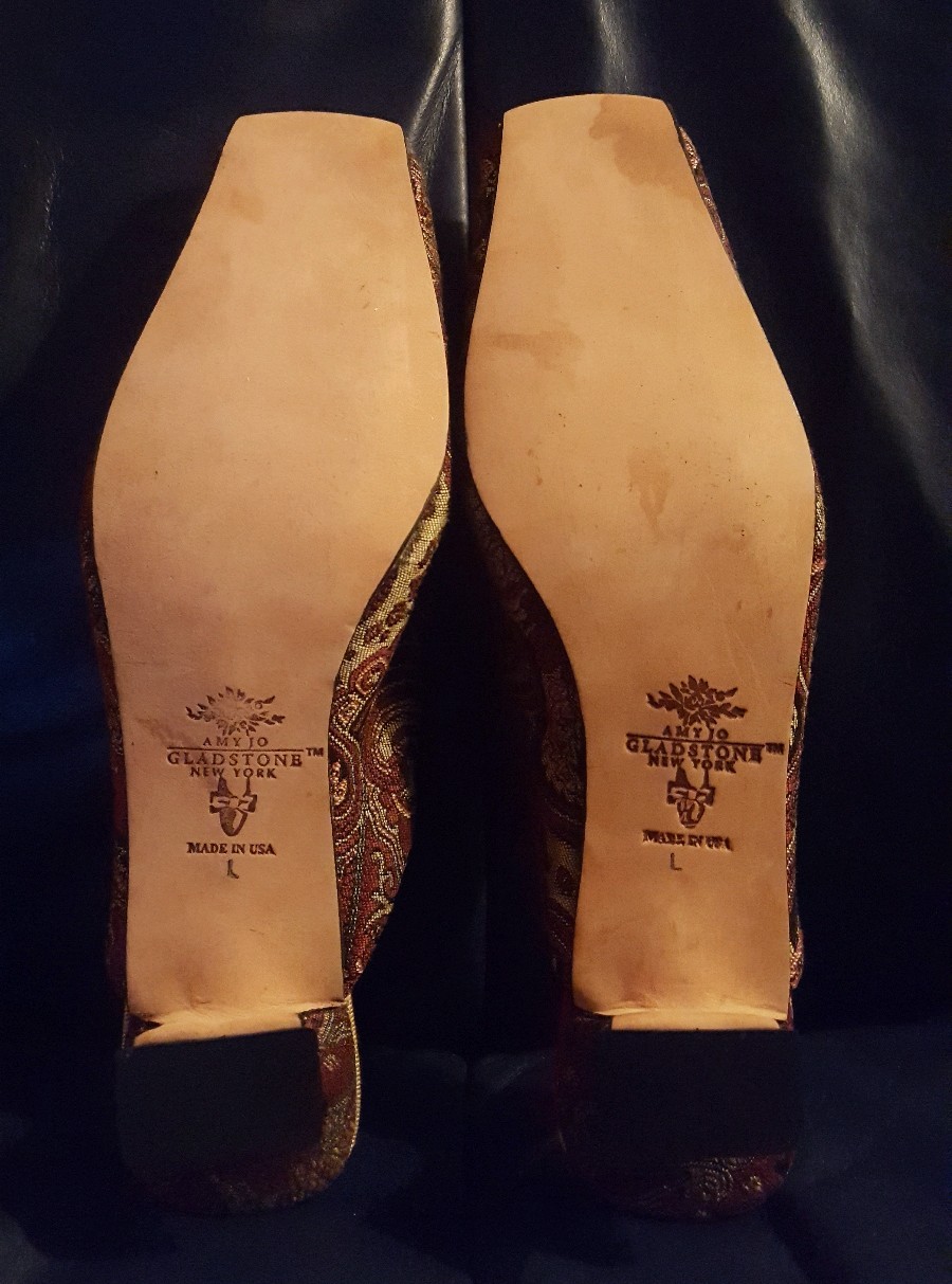 Aladdin Slippers AMY JO GLADSTONE handmade couture Paisley Damask ...