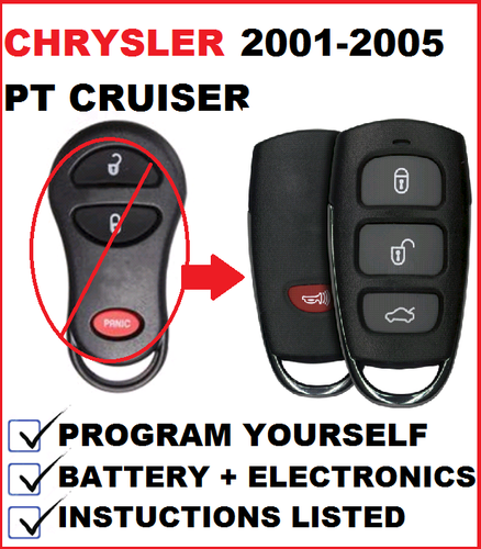 Fits Chrysler PT Cruiser Remote Control Fob Keyless 2001 2002 2003 2004 ...
