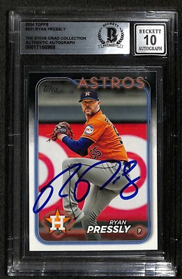Ryan Pressly Houston Astros Signed 2024 Topps Auto Grade 10 BECKETT | eBay