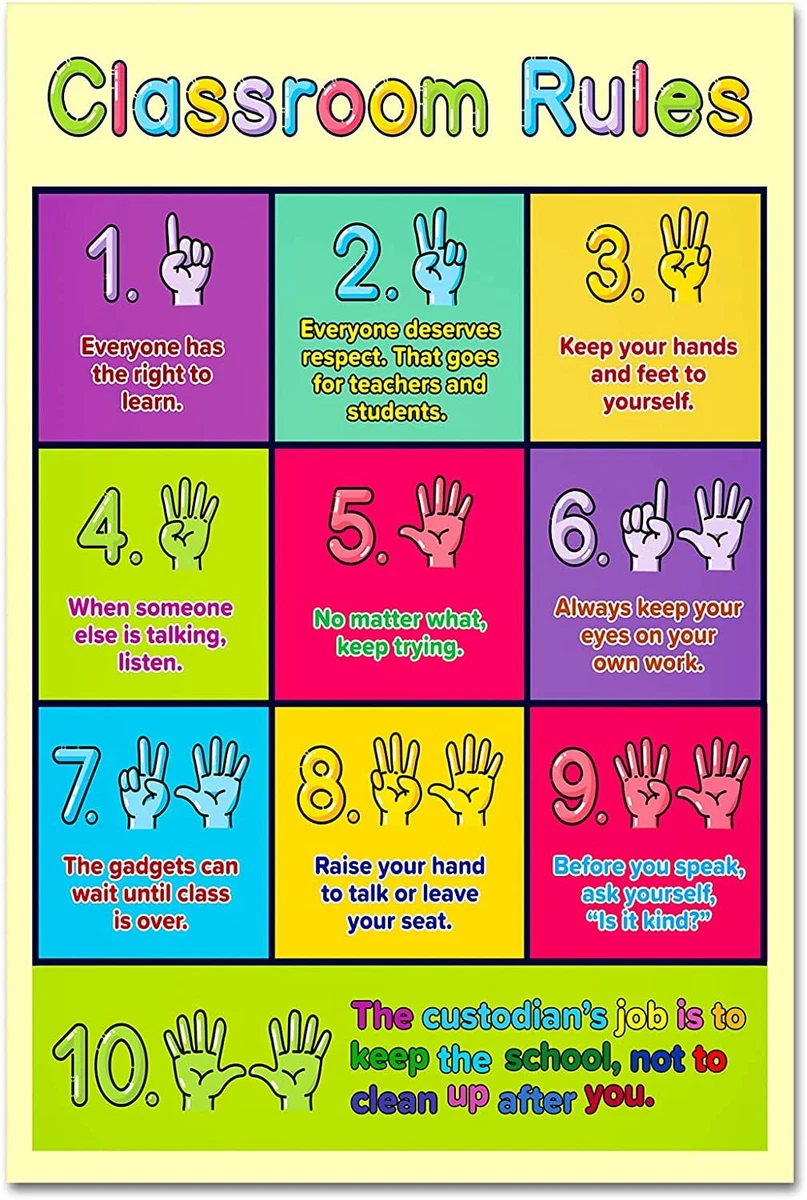 Preschool Classroom Rules Poster