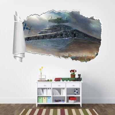 Star Wars Destroyer Ship 3D Torn Hole Ripped Wall Sticker Decal Decor ...