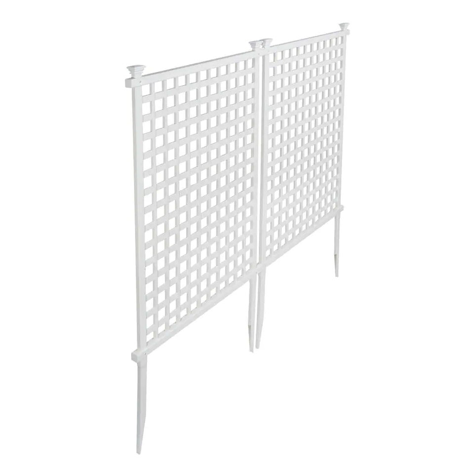 Vinyl Lattice Panels Privacy Screen Kit White Highland 4.8ft X 3ft 2 ...