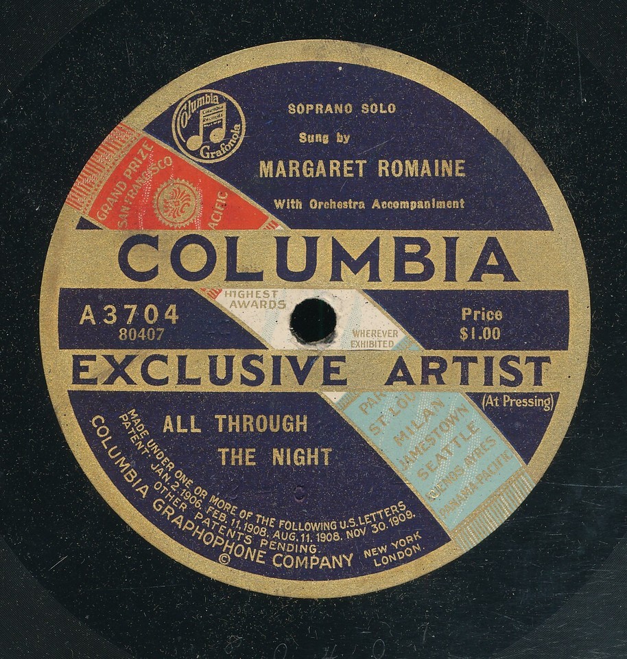 78tk-vocal-COLUMBIA A3704-Margaret Romaine-(I cannot sing the old songs ...