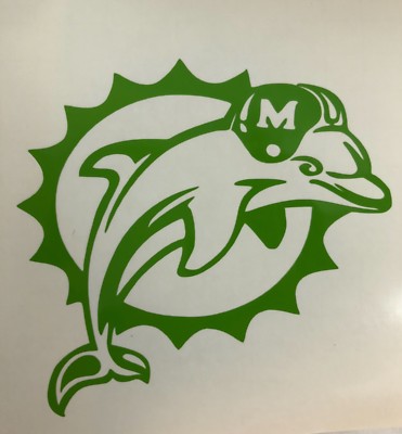Miami Dolphins Green Vinyl Decal Bumper Sticker Window Car Electronics ...