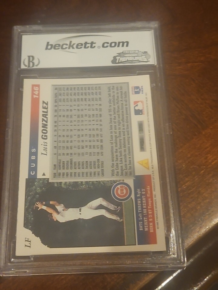Luis Gonzalez bccg beckett graded 10 gem mint mt grade grading baseball ...