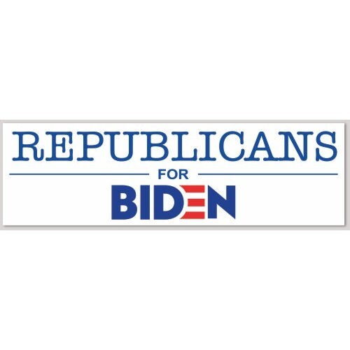 Republicans For Joe Biden For President 3x10 Bumper Sticker Decal | eBay