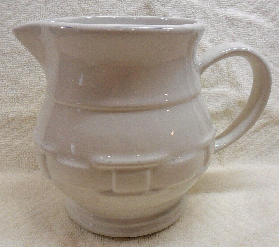 LONGABERGER POTTERY 1 QT. PITCHER WOVEN TRADITIONS DESIGN CREAMY WHITE 5 3/4" T | eBay