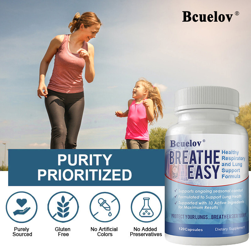 Breathe Easy - Respiratory Support, Promotes Lung Health 120 Capsules ...