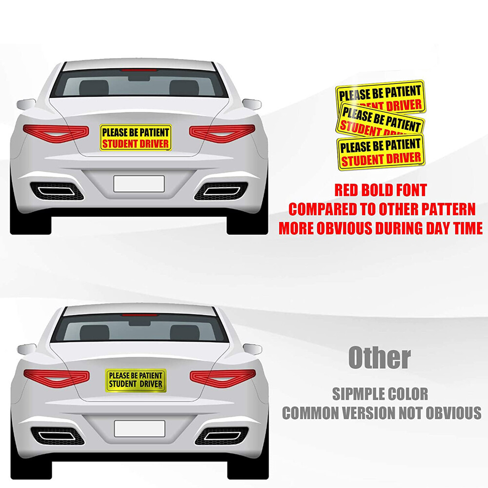 Magnete 10x3.3 Pollici Student Driver Car Decals In Beginner Drivers ...