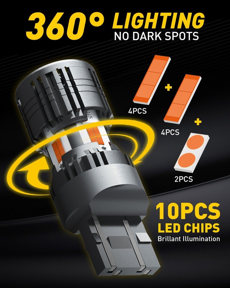 AUXITO Amber 7443 7440 LED Front Turn Signal Blinker Light Bulbs ...