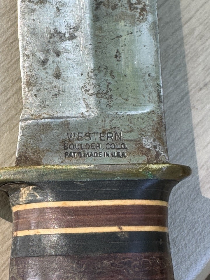 Vintage Western Knife Boulder Colorado 6” Fixed Blade Hunting Knife w ...