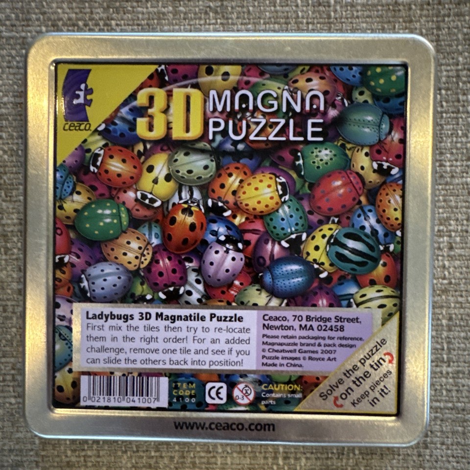 3D Magna Puzzle Lady Bugs 3-D Magnatile Puzzle With Tin Storage Case | eBay