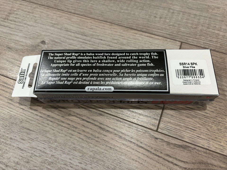 Rapala Super Shad Rap SSR14 5-1/2", 1 5/8 oz, 45g Silver Pike SPK ...